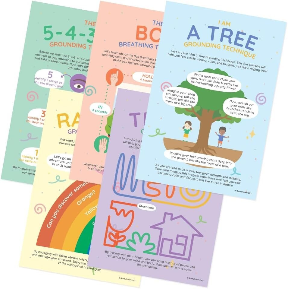Quarterhouse Grounding Techniques Poster Set, Psychology Classroom ...