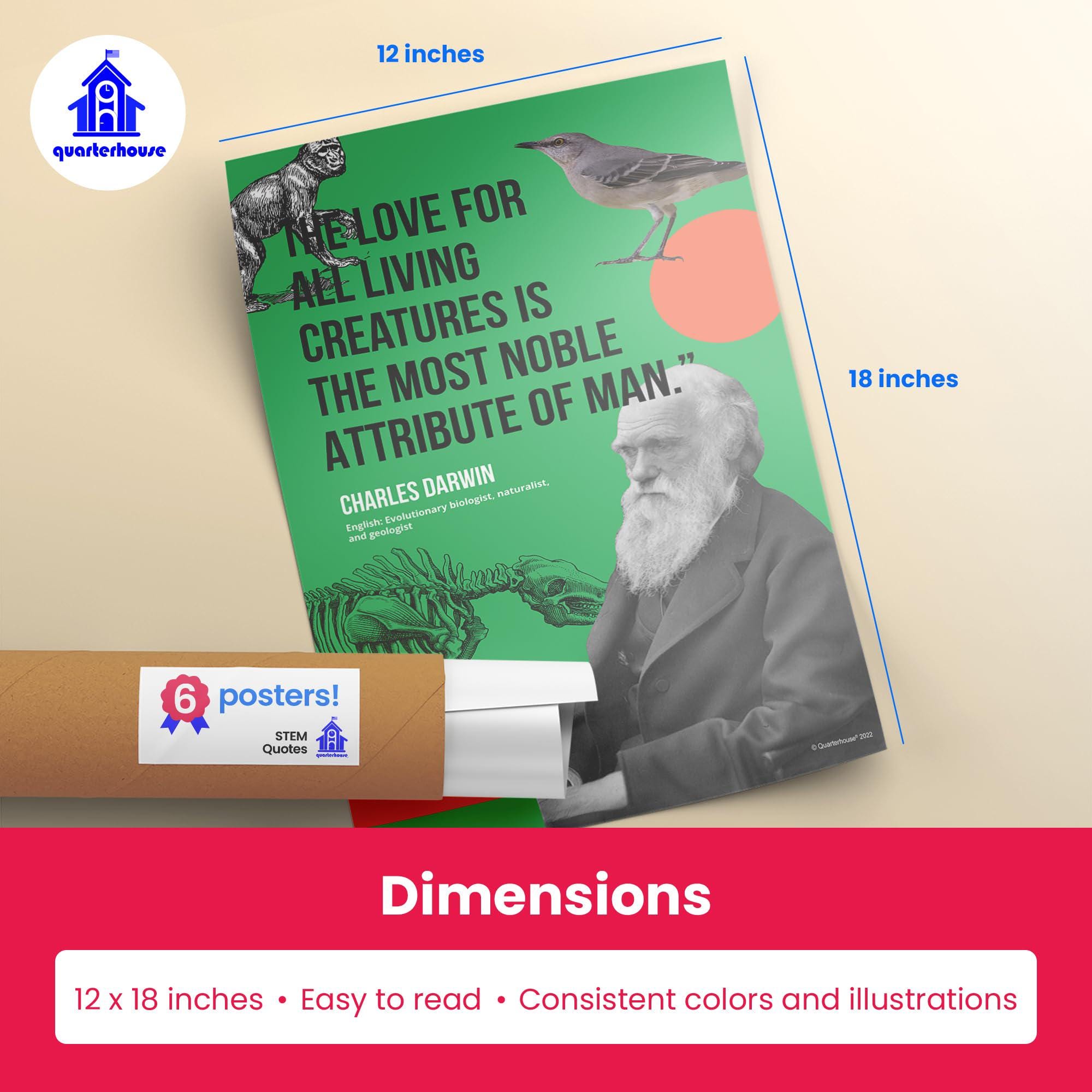 Quarterhouse STEM Quotes Poster Set, STEM Classroom Learning Materials ...