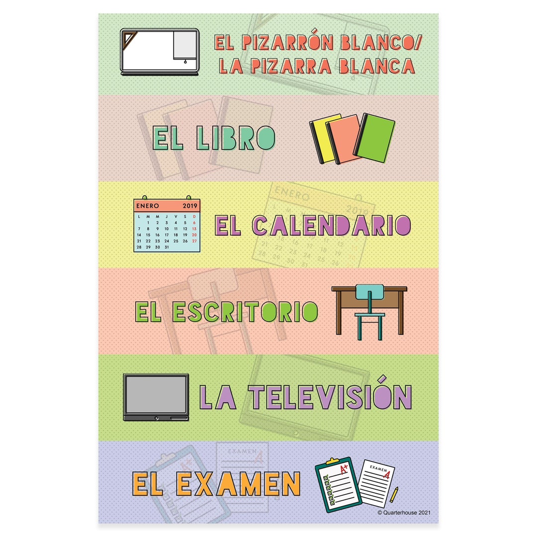 Classroom Objects In Spanish