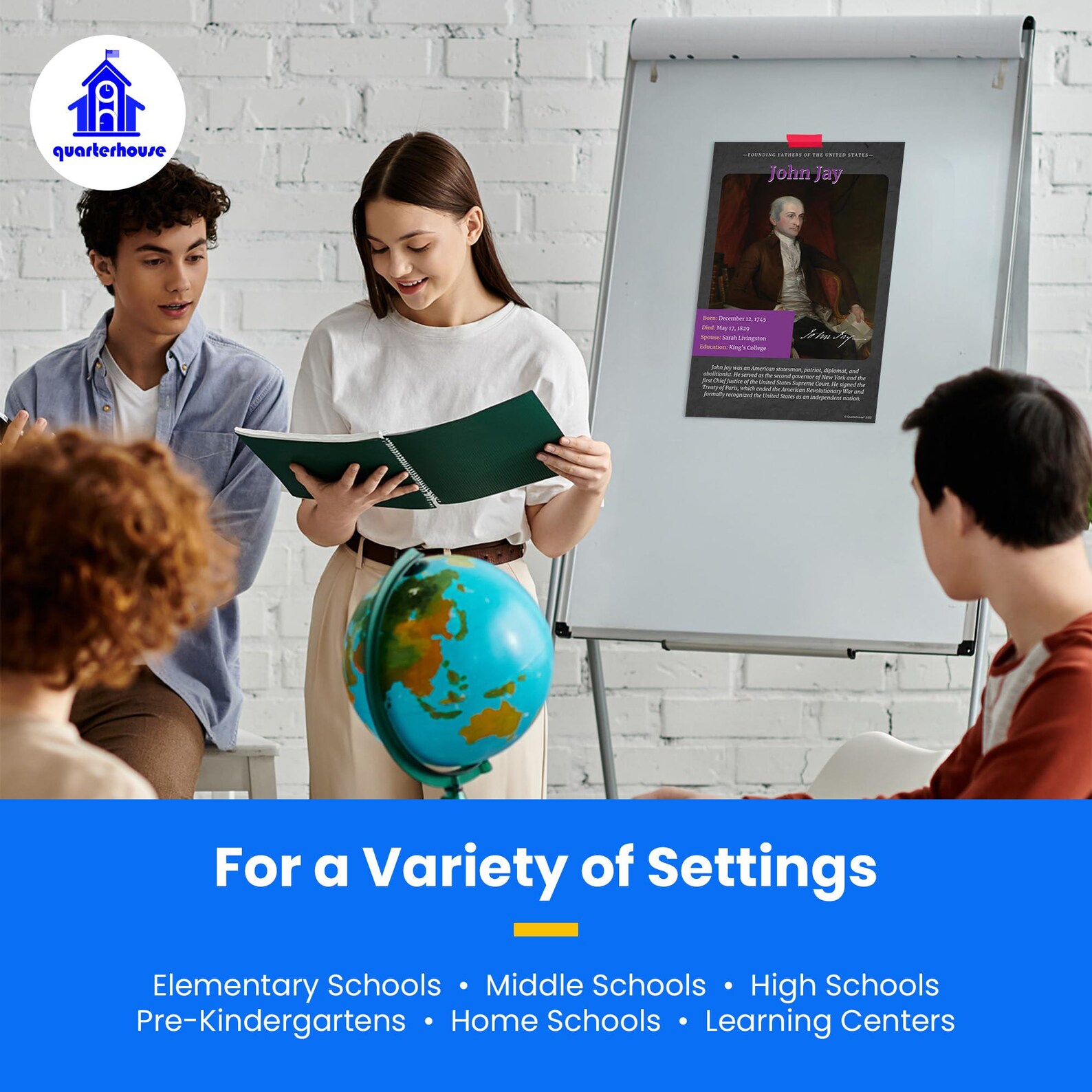 Quarterhouse Founding Fathers Poster Set, Social Studies Classroom ...