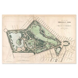 Quarterhouse Vintage 1864 Prospect Park (brooklyn) Map Poster, Social ...