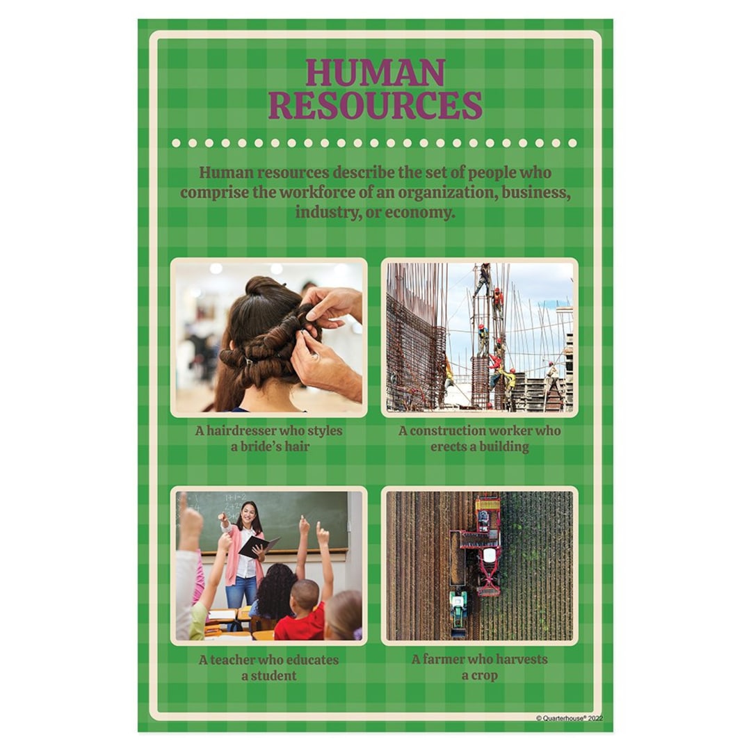 Quarterhouse Economics Vocabulary - Human Resources Poster, Social ...
