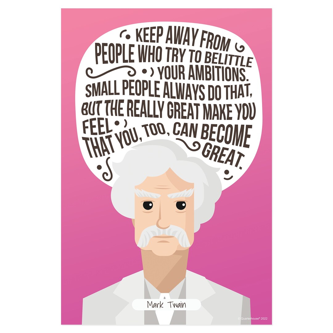 Quarterhouse Mark Twain Quote Poster, English-language Arts Classroom ...
