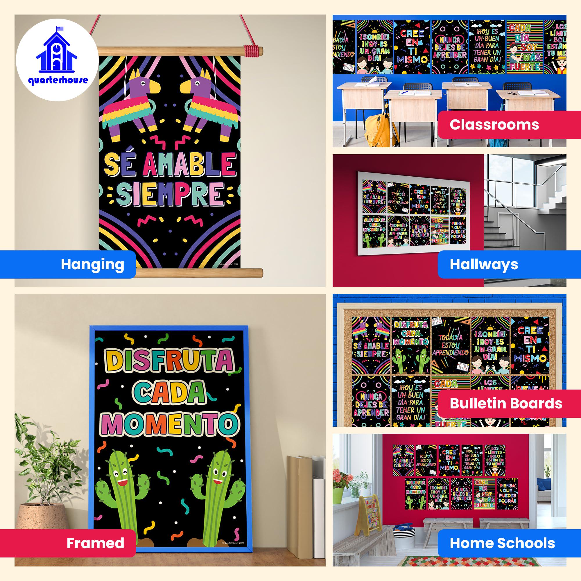 Quarterhouse Spanish Motivational (illustrated) Poster Set, Spanish ...