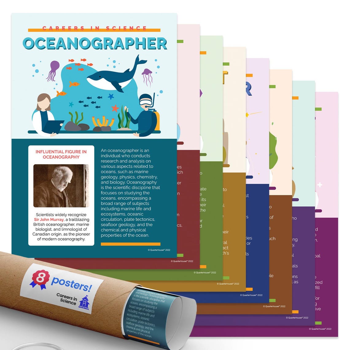 Quarterhouse Careers in Science Poster Set, Science Classroom Learning ...