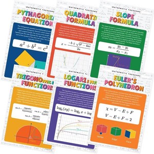 Quarterhouse Mathematical Functions Poster Set, Math Classroom Learning ...