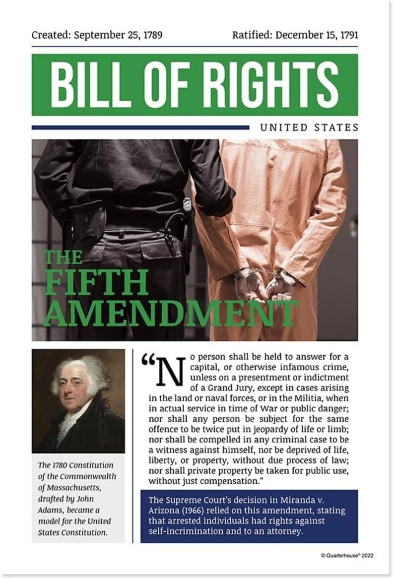 Quarterhouse Bill of Rights Poster Set, Social Studies Classroom ...