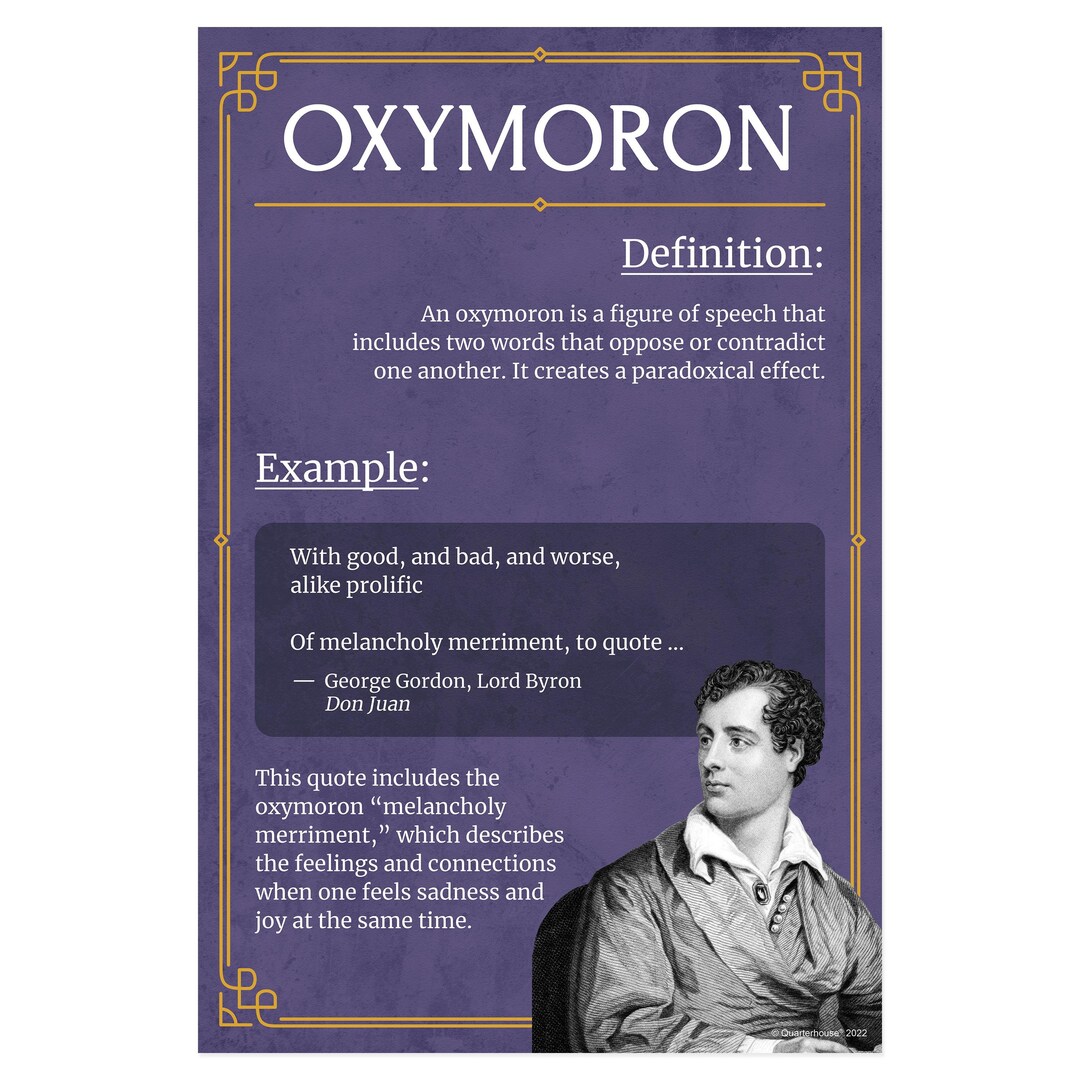 Quarterhouse Oxymoron Poster, English-language Arts Classroom Materials ...