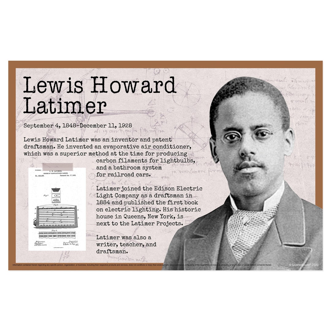 Quarterhouse Black Inventors - Lewis Howard Latimer Biographical Poster ...