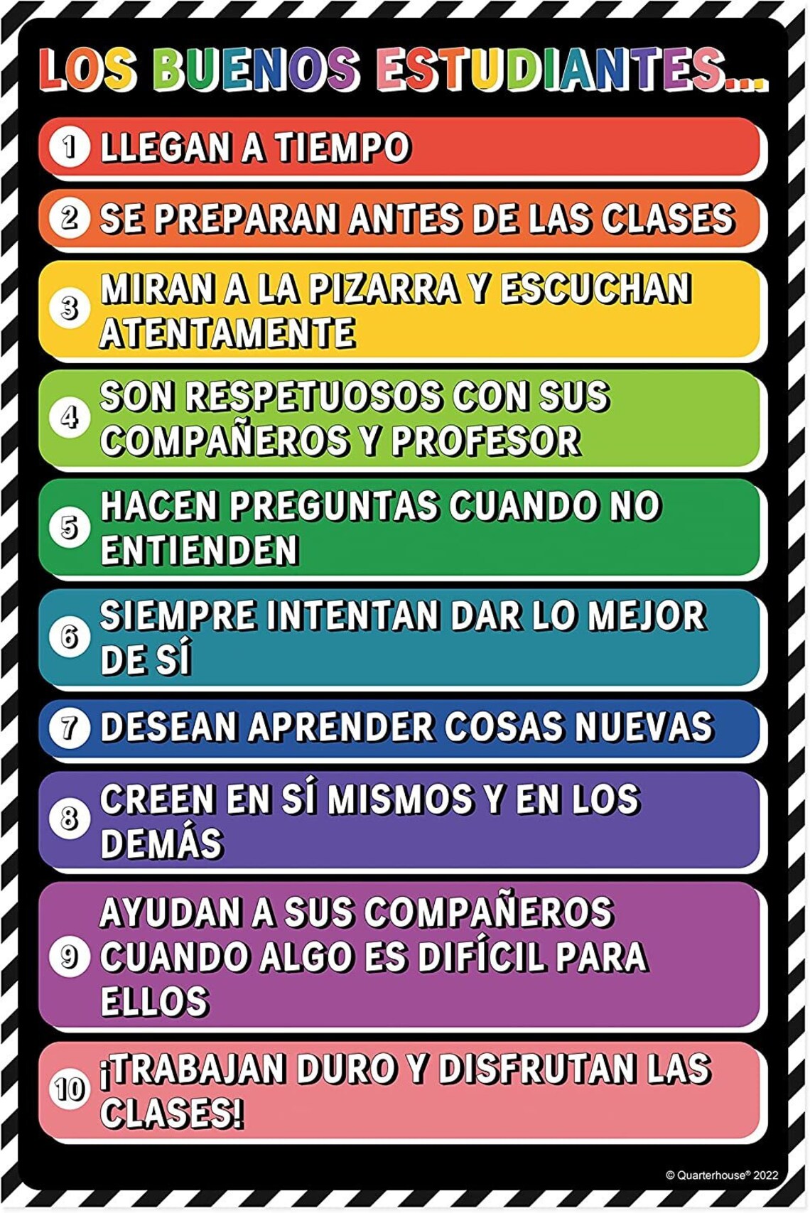 Quarterhouse Classroom Rules - English/spanish Poster Set, Elementary ...