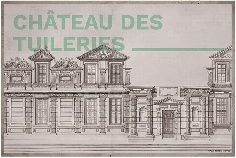 Quarterhouse Famous Chateaux of France, Architectural Blueprints Poster ...