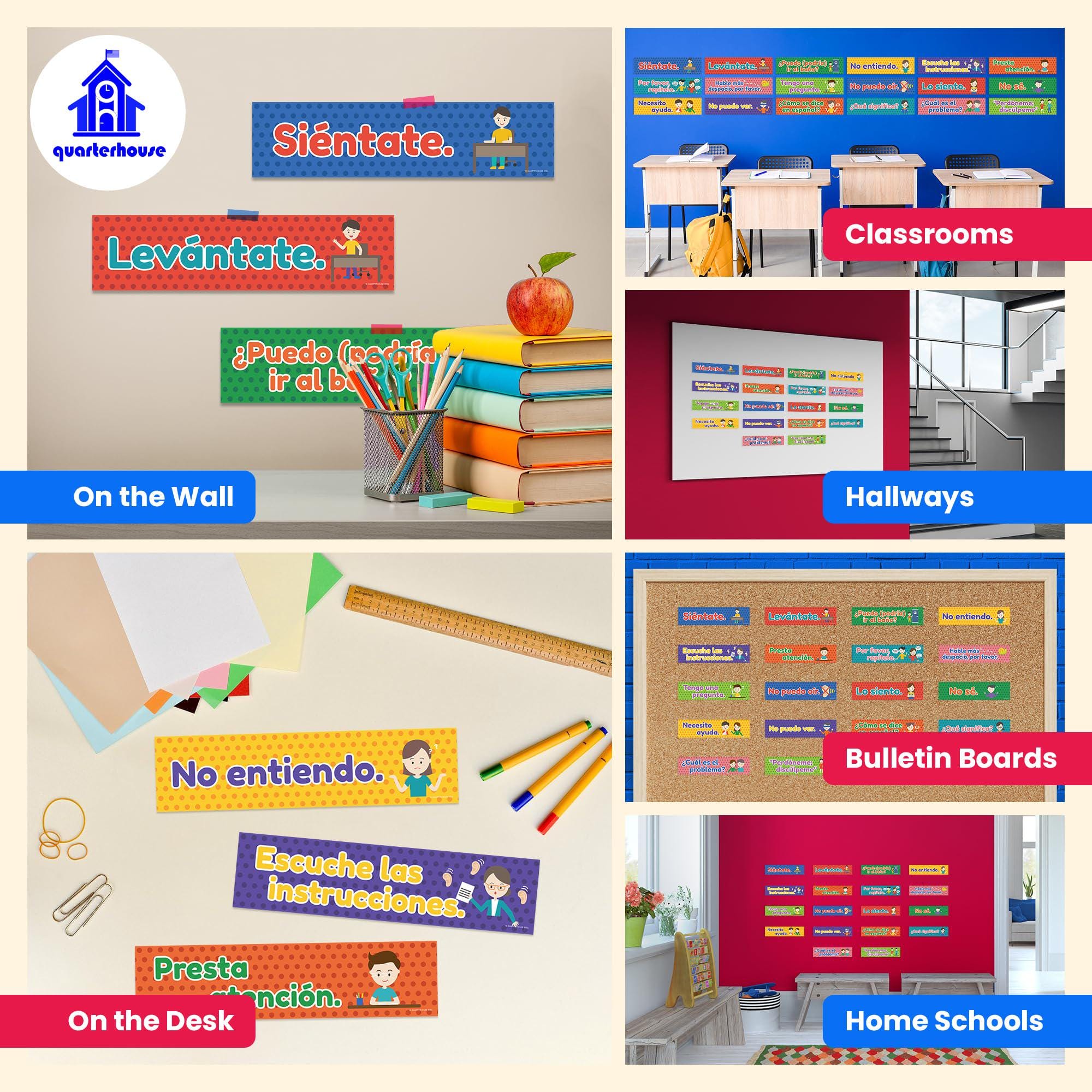 Quarterhouse Spanish Classroom Phrases and Commands Label Set, Spanish ...