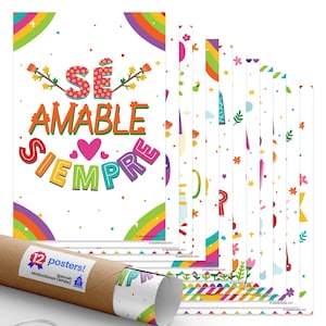Quarterhouse Spanish Motivational (white) Poster Set, Spanish Classroom ...