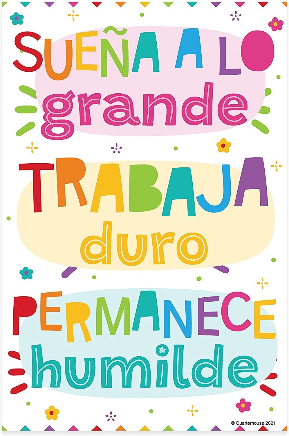 Quarterhouse Spanish Motivational white Poster Set Spanish - Etsy