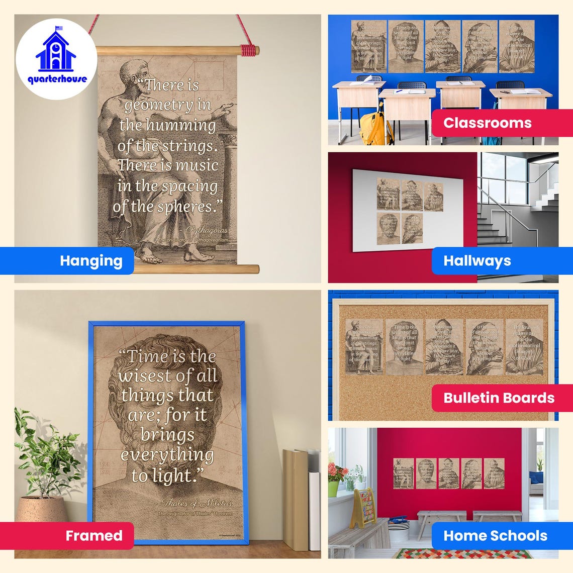 Quarterhouse Math Motivational Poster Set, Math Classroom Learning ...