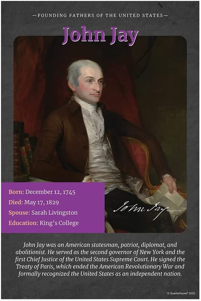 Quarterhouse Founding Fathers Poster Set, Social Studies Classroom ...