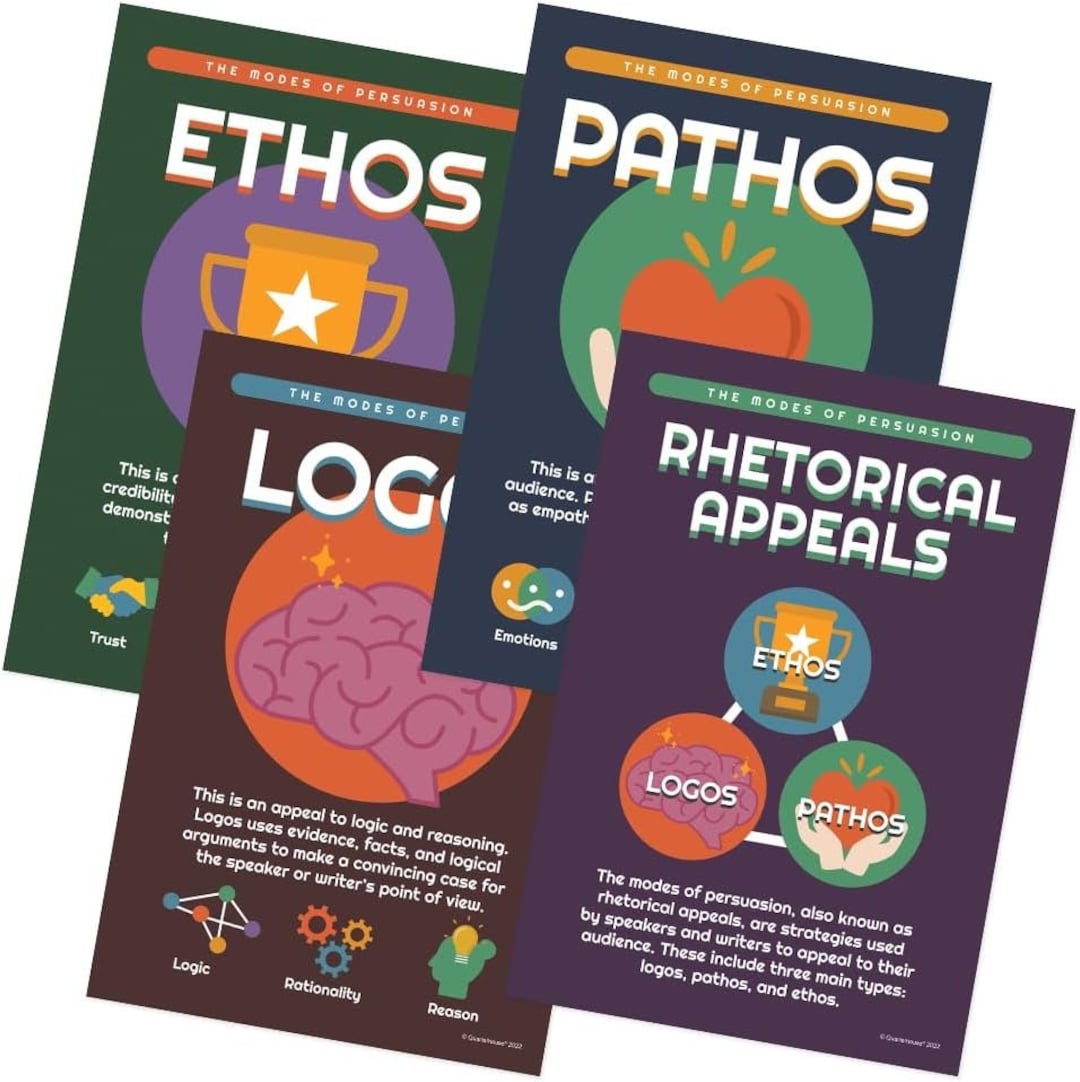 Quarterhouse Logos, Pathos, Ethos Poster Set, English-language Arts ...