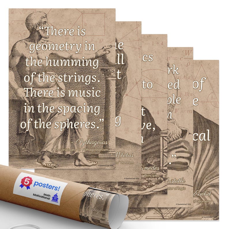 Quarterhouse Math Motivational Poster Set, Math Classroom Learning ...