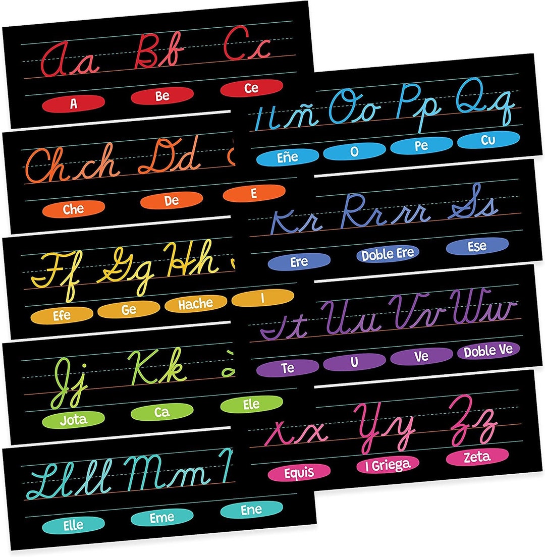 Quarterhouse Cursive Alphabet Line for Classroom Wall Spanish ...