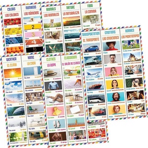 Quarterhouse Basic Spanish Vocabulary Poster Set, Spanish ESL Classroom ...