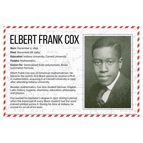 Elbert Frank Cox Education