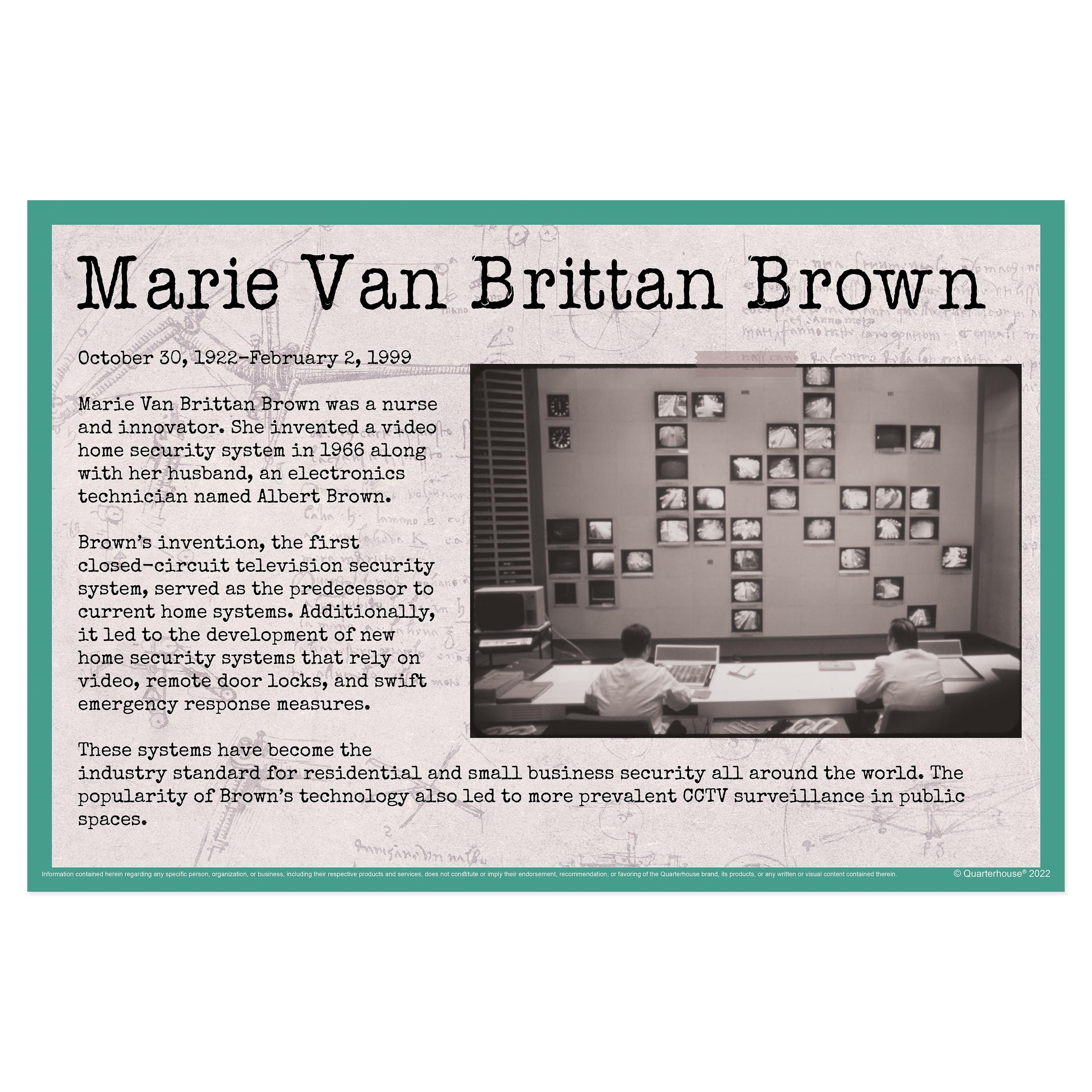 Quarterhouse Black Inventors - Marie Van Brittan Brown Biographical ...