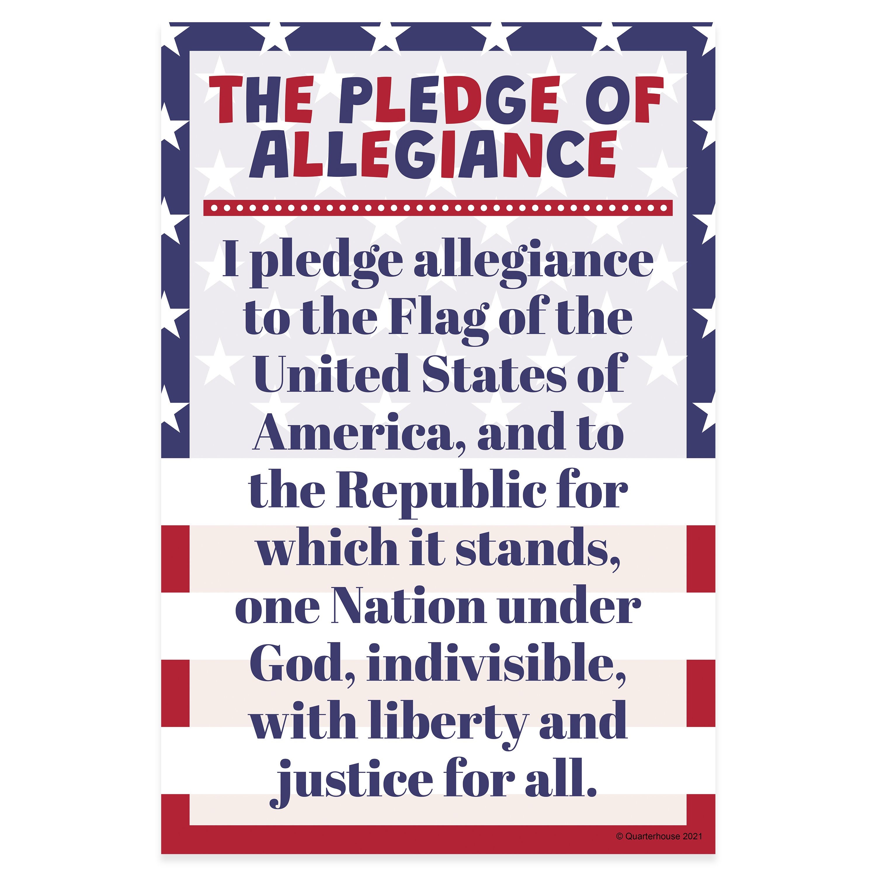 Quarterhouse 'the Pledge of Allegiance' Poster, Social Studies ...