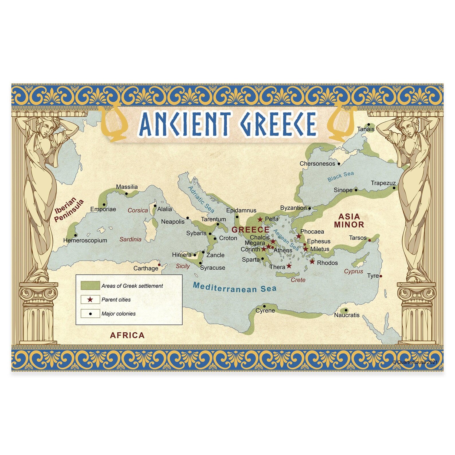 Quarterhouse Ancient Greece Poster, Social Studies Classroom Materials ...
