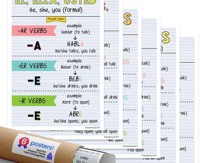 Quarterhouse Spanish Present-tense Verb Conjugation (light-themed ...