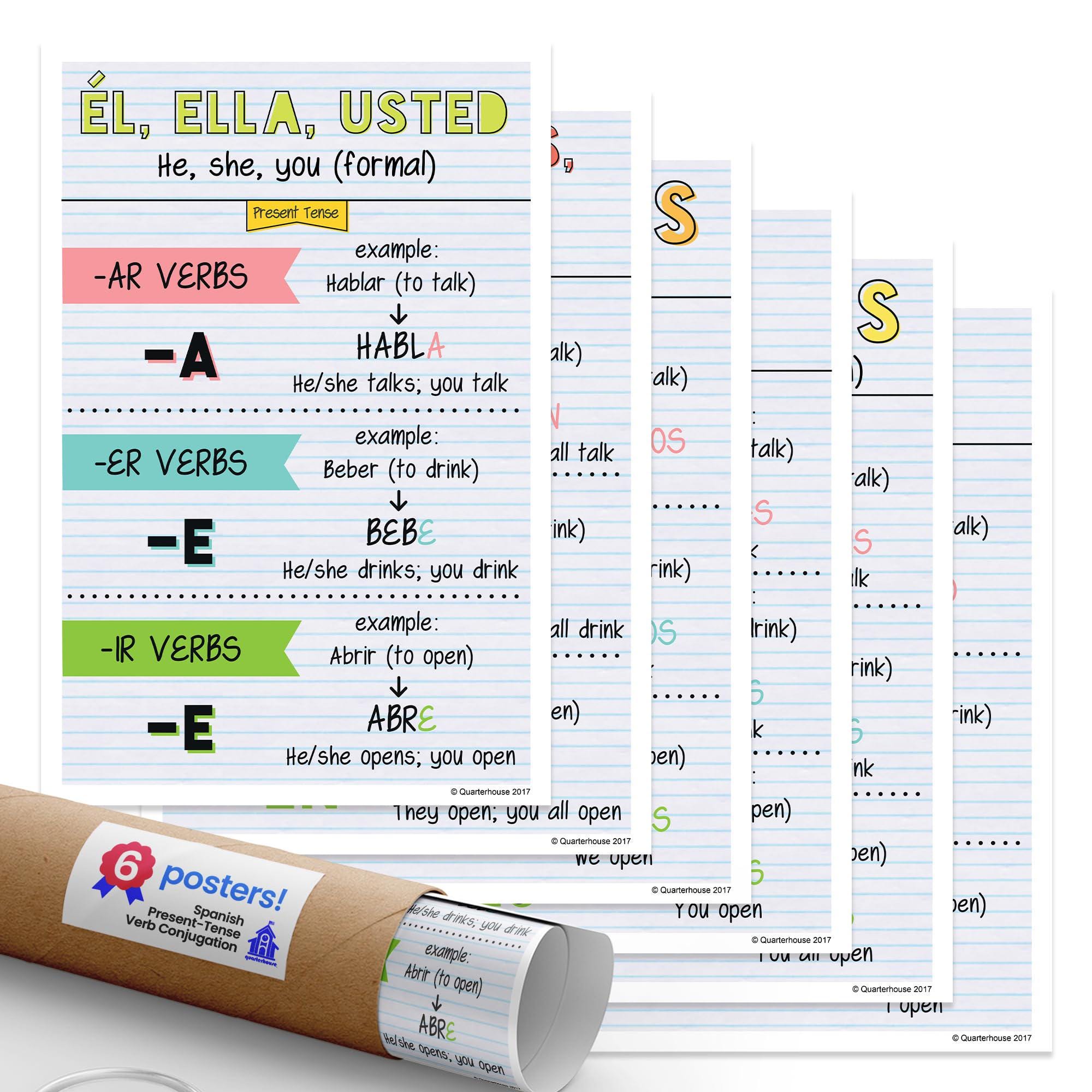 Quarterhouse Spanish Present-tense Verb Conjugation (light-themed ...