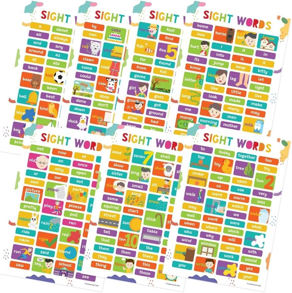 Quarterhouse Sight Words Poster Set, English-language Arts Classroom ...