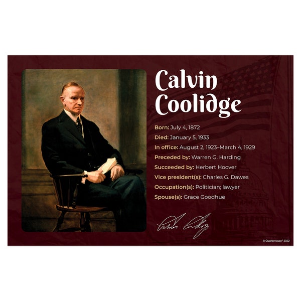 Calvin Coolidge Poster - Etsy
