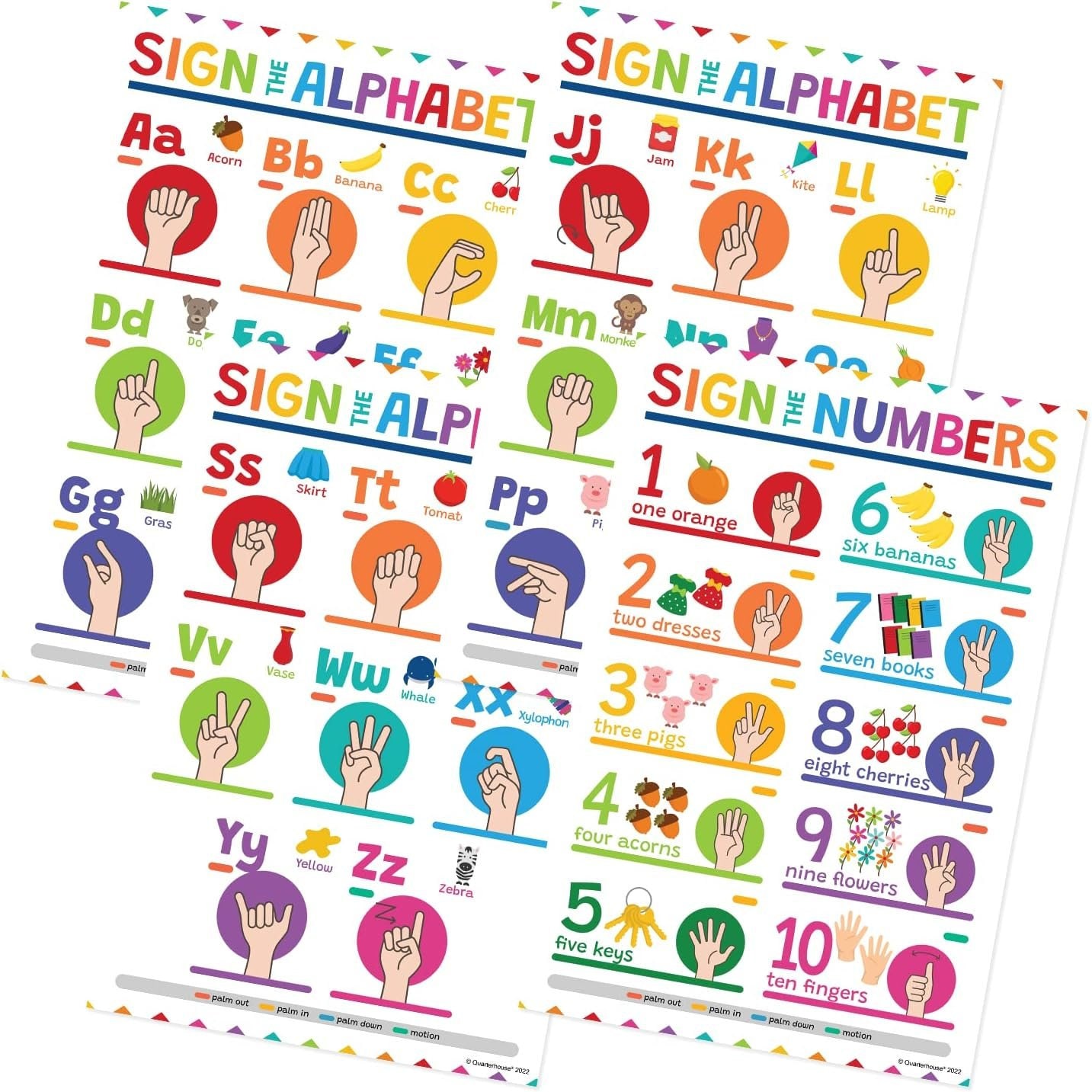 Quarterhouse Sign Language Poster Set, Foreign Language Classroom ...