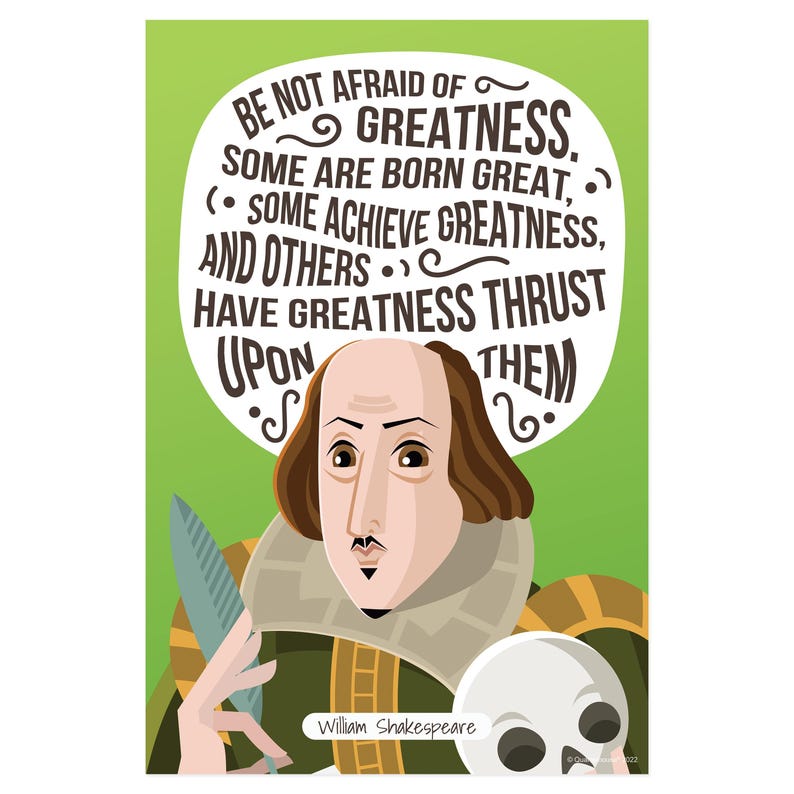 Quarterhouse William Shakespeare Quote Poster, English-language Arts ...