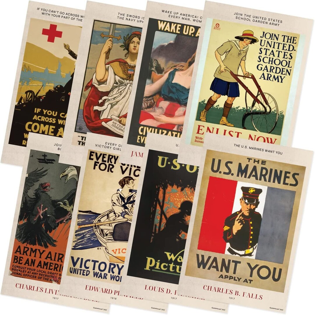 Quarterhouse WWI Posters Poster Set, Social Studies Classroom Learning ...