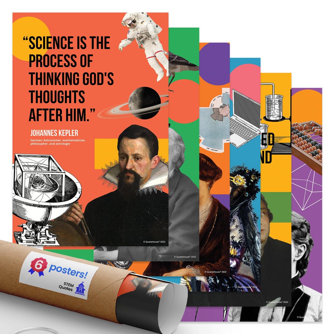 Quarterhouse STEM Quotes Poster Set, STEM Classroom Learning Materials ...
