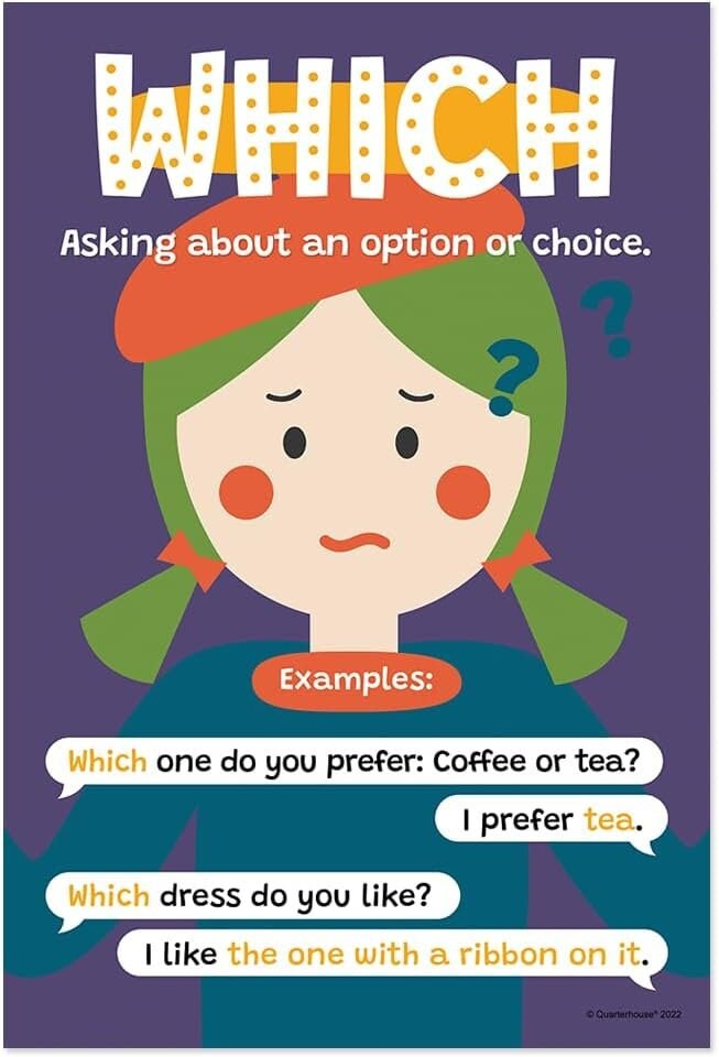 Quarterhouse Question Words Poster Set, English-language Arts Classroom ...