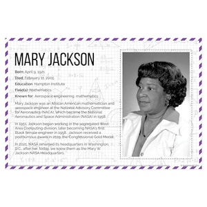 Quarterhouse Black Mathematicians - Mary Jackson Biographical Poster ...
