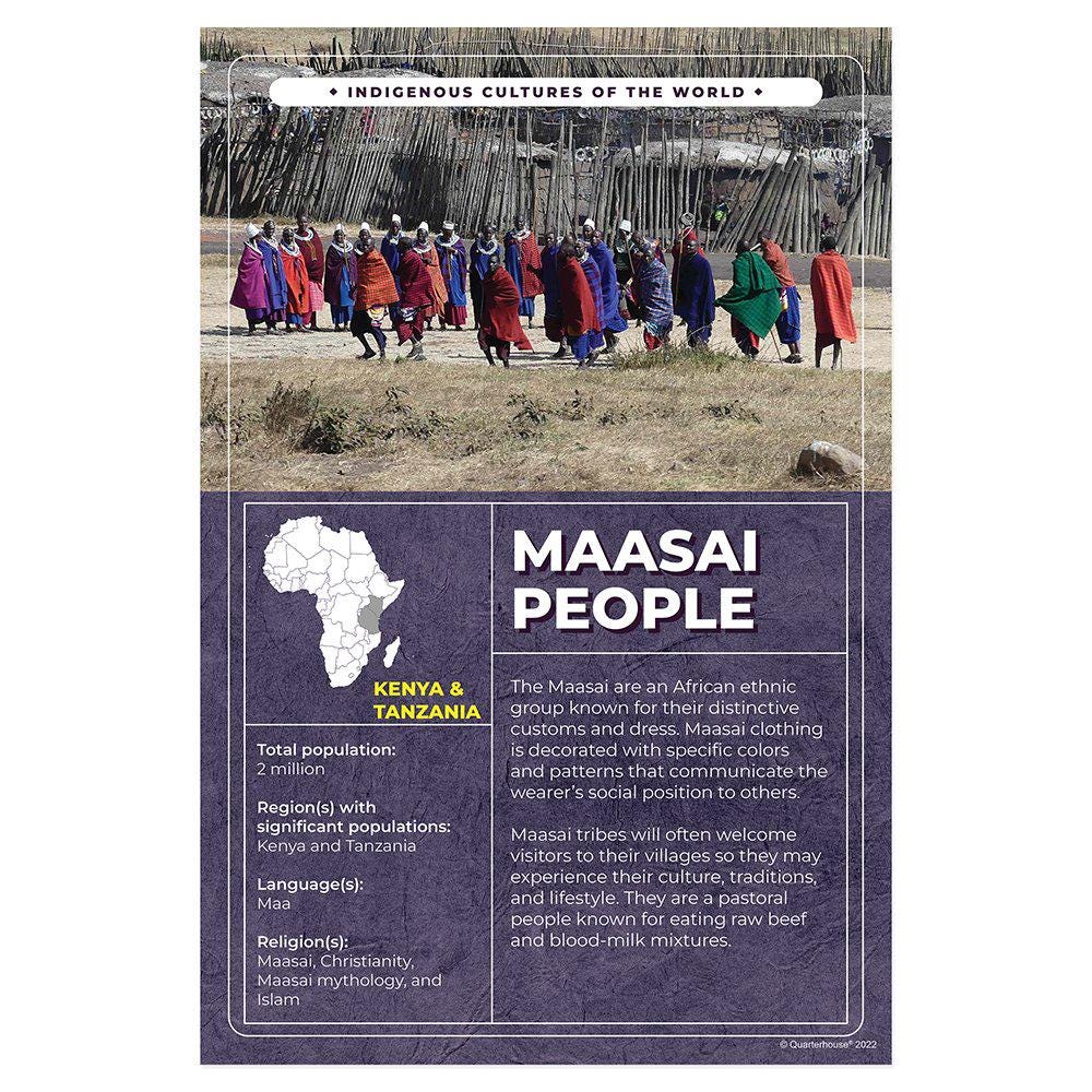 Quarterhouse Maasai Indigenous Peoples Poster, Social Studies Classroom ...