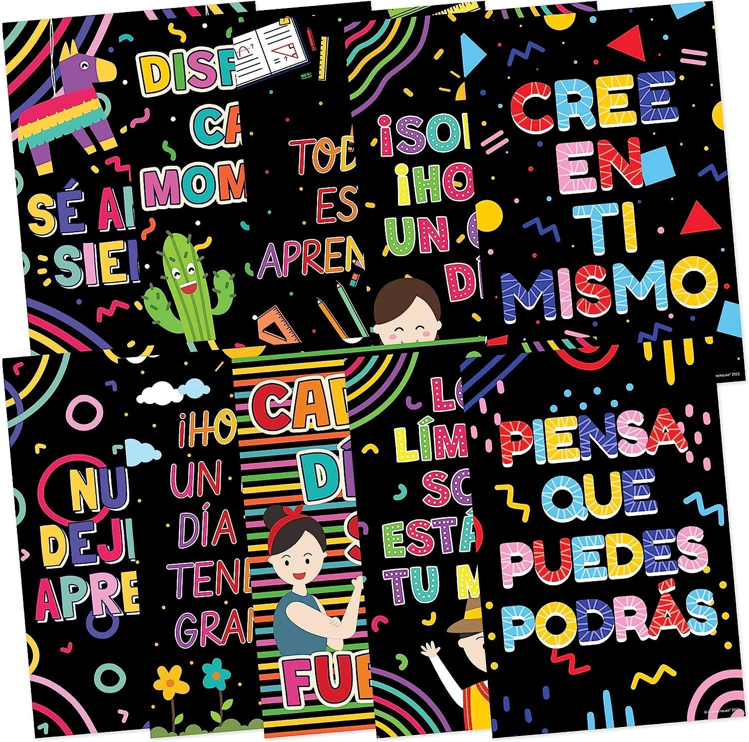 Quarterhouse Spanish Motivational (illustrated) Poster Set, Spanish ...