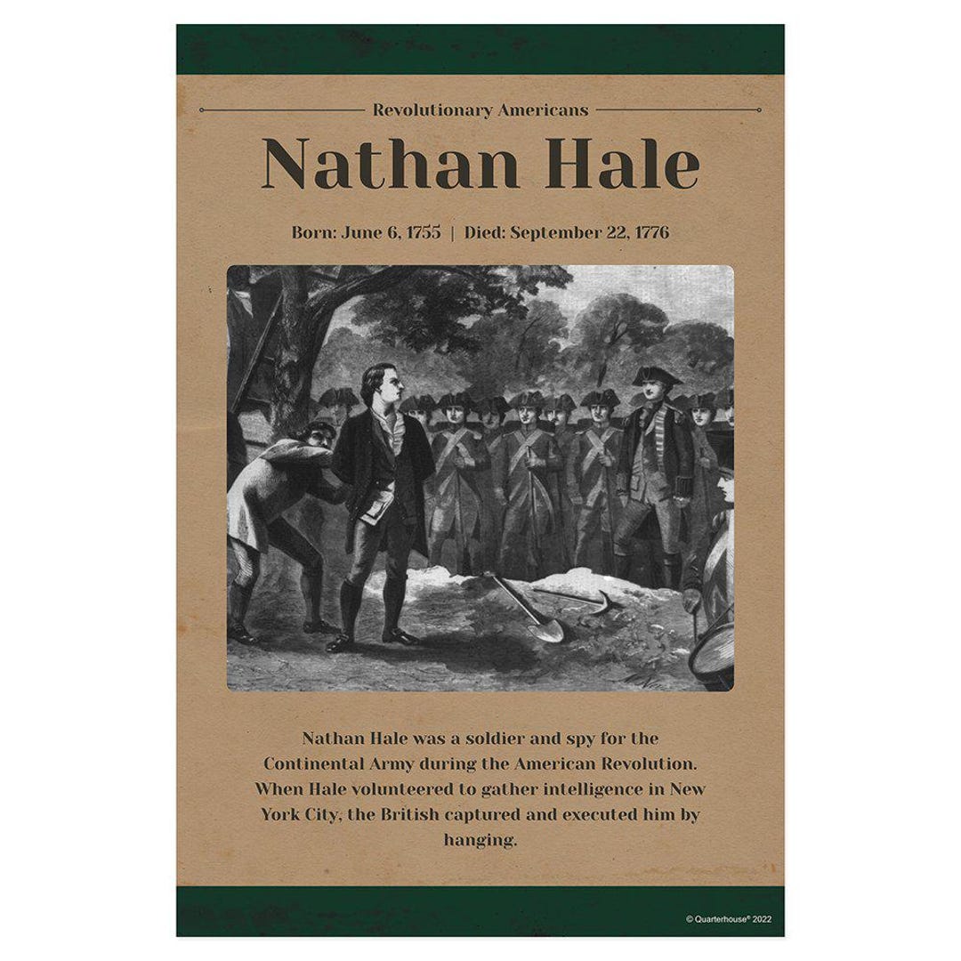 Quarterhouse Nathan Hale Revolutionary Americans Biographical Poster ...