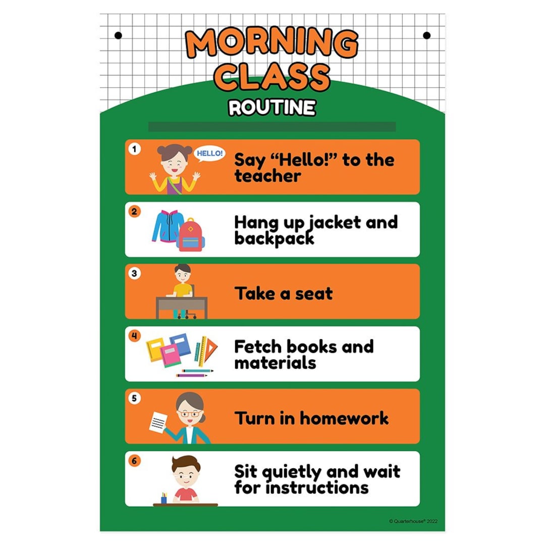 Quarterhouse Morning Class Routine Poster, Elementary Classroom ...