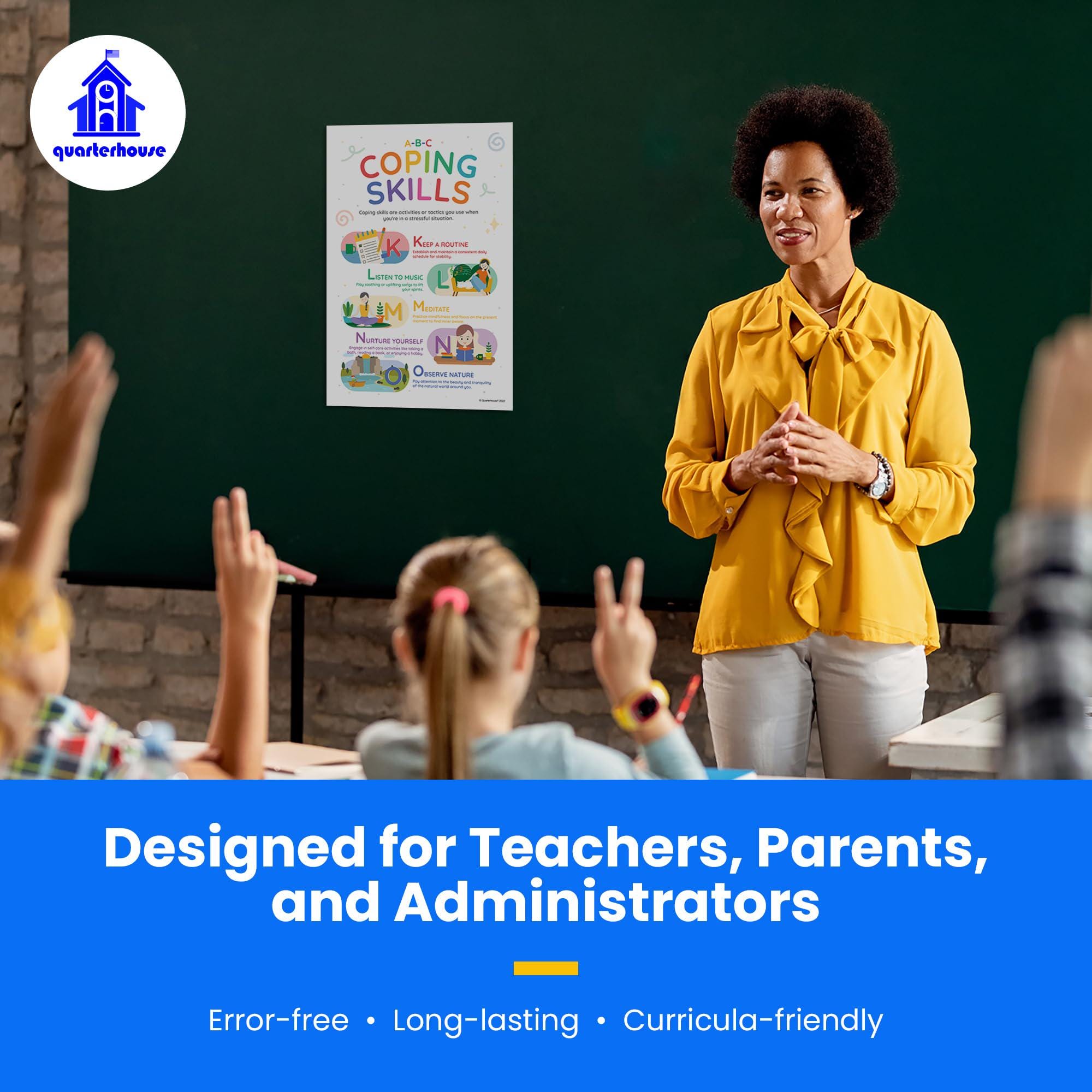 Quarterhouse Coping Skills Poster Set, Psychology Classroom Learning ...