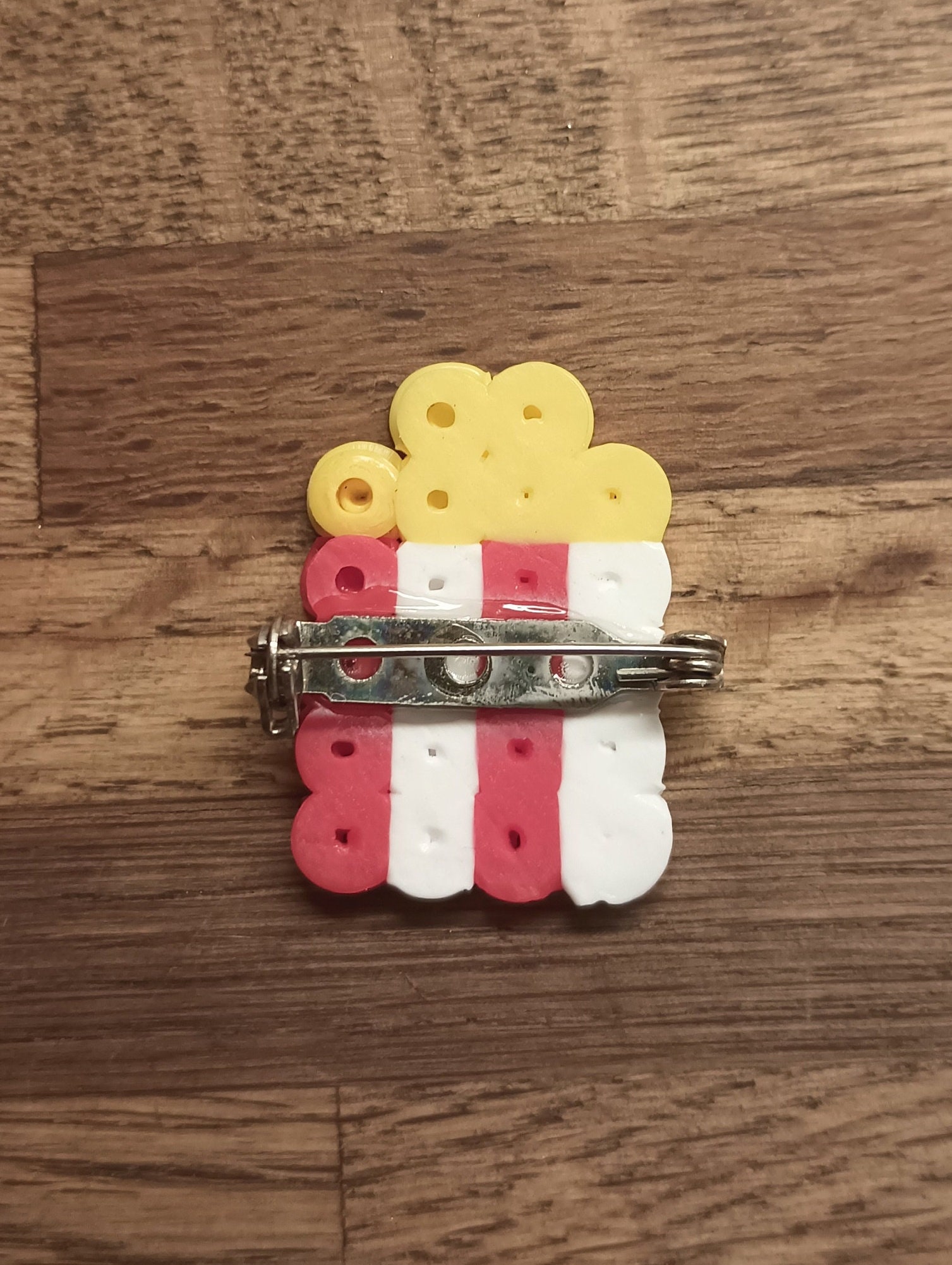 Mini Movie Popcorn Perler Bead Pin Decorative Brooch Crafted Homemade ...