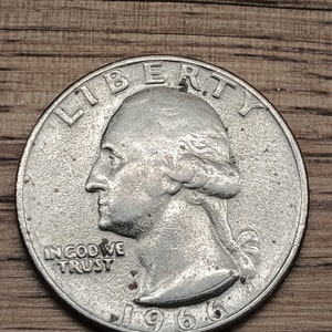 1966 Rare No Mint Mark Multi Error Quarter U.S Coin Vintage Collectible ...