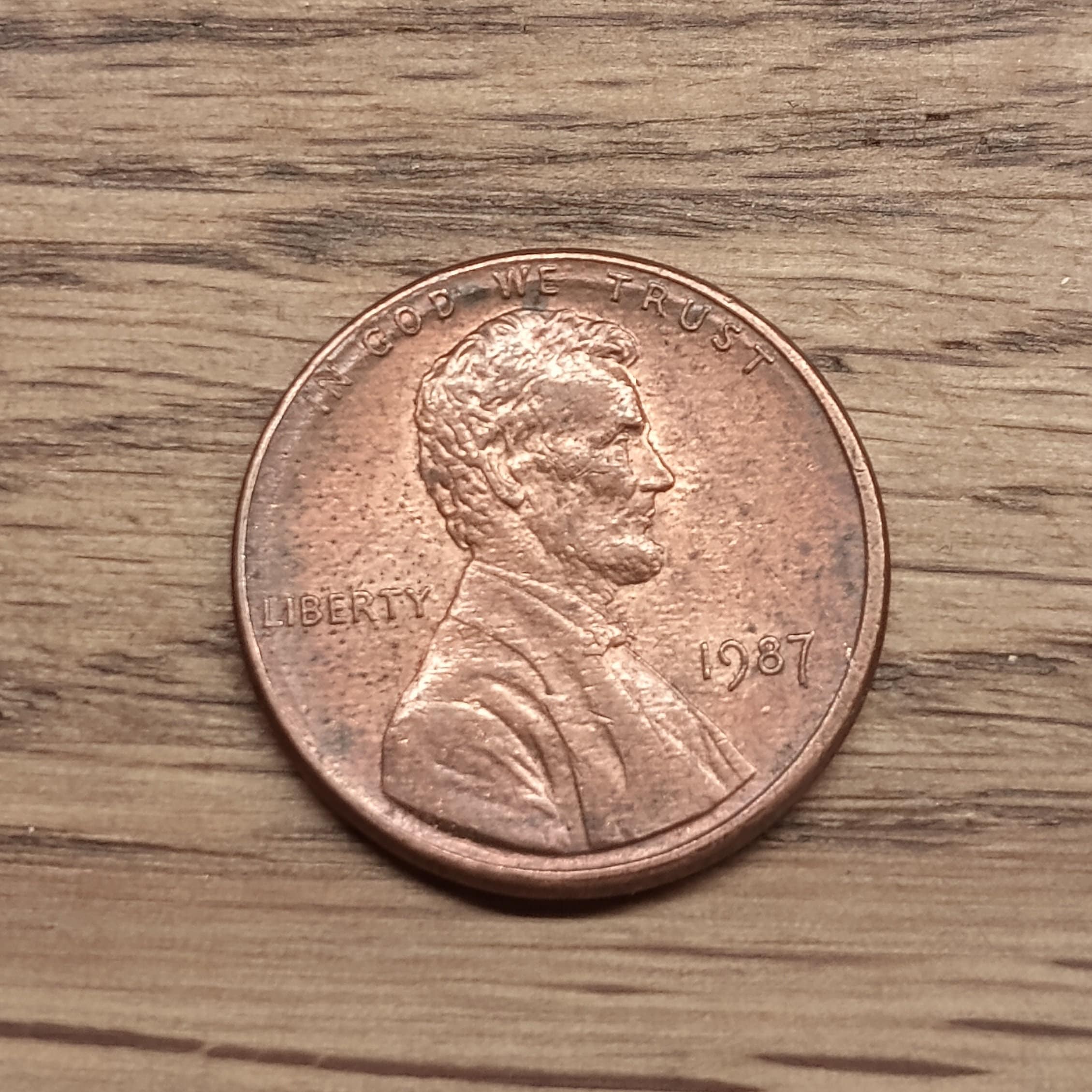 1987 Die Error off Center Lincoln Penny U.S Coin Vintage Collectible ...
