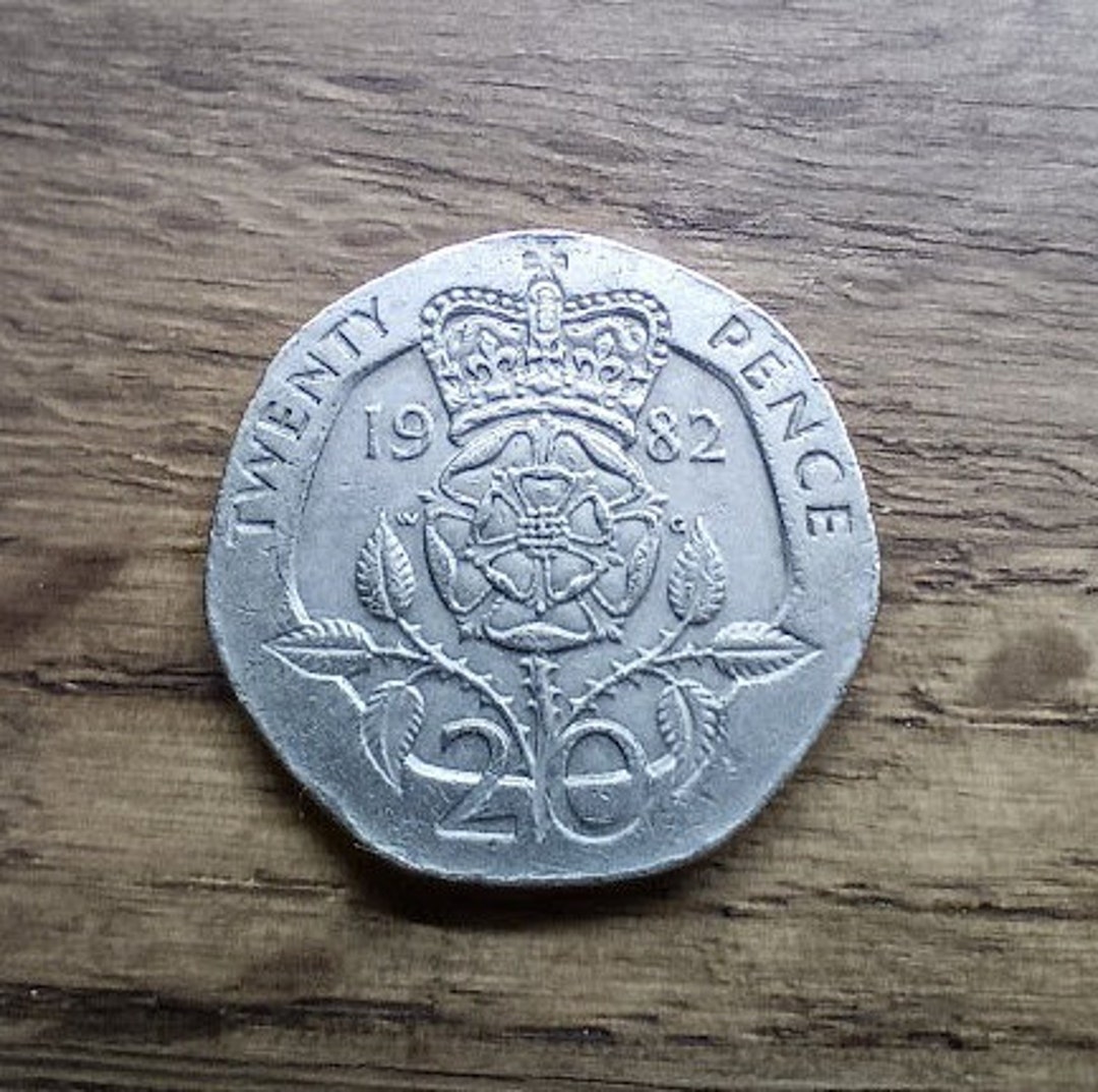1982 UK 20p Twenty Pence Coin Elizabeth II D.G. Reg. F.G Vintage ...