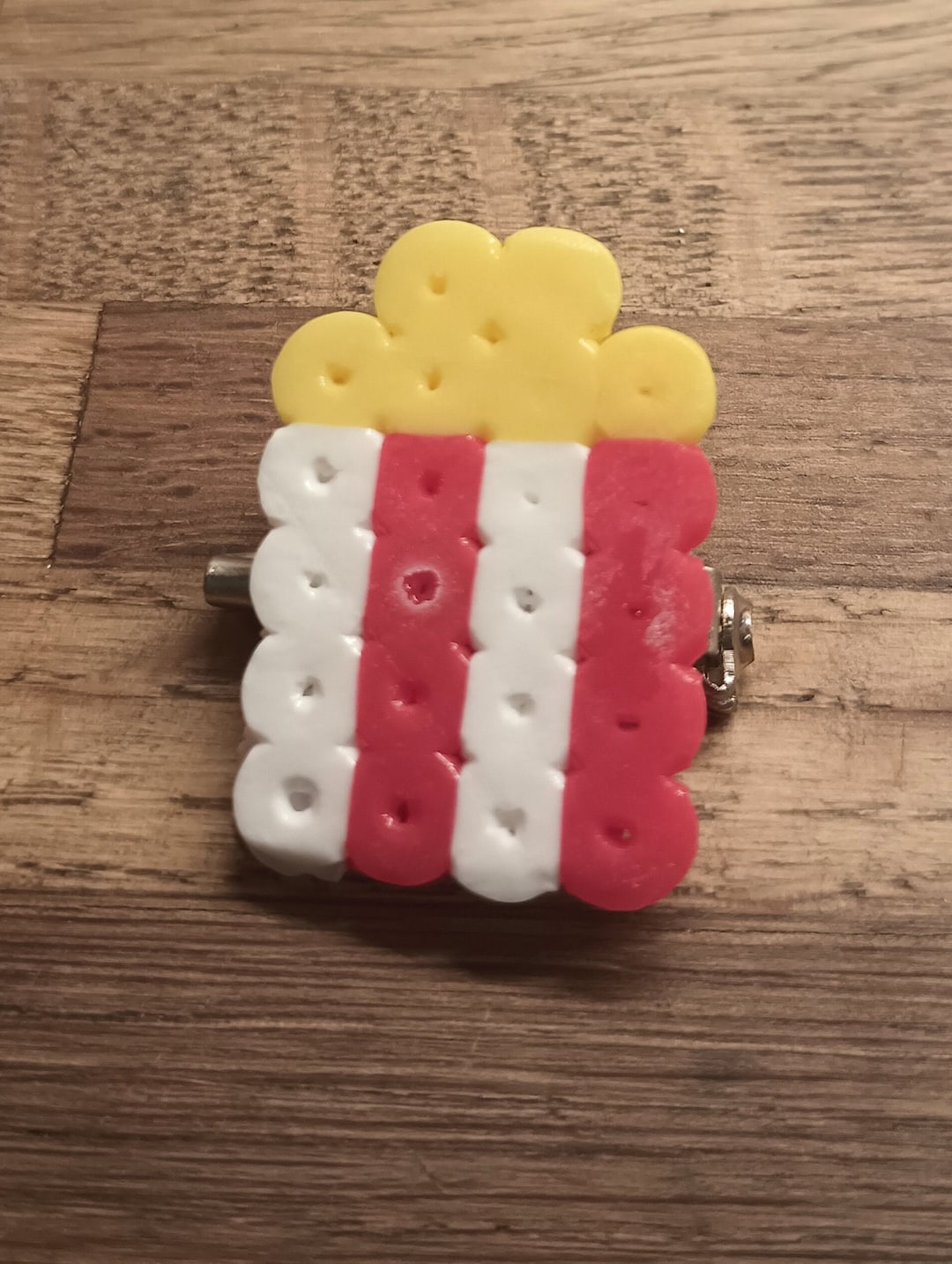 Mini Movie Popcorn Perler Bead Pin Decorative Brooch Crafted Homemade ...