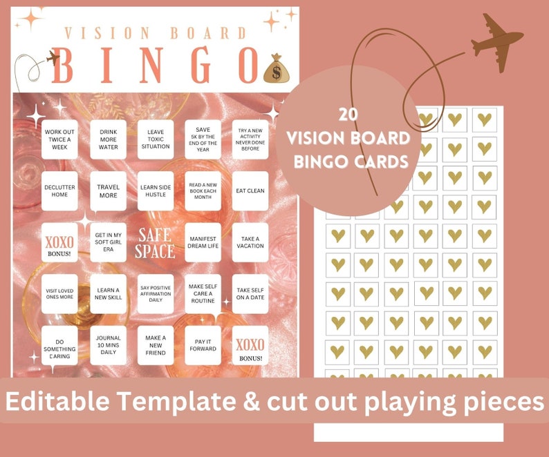Printable Bingo Game Card Vision Board Girls Night Self Love Self Care ...