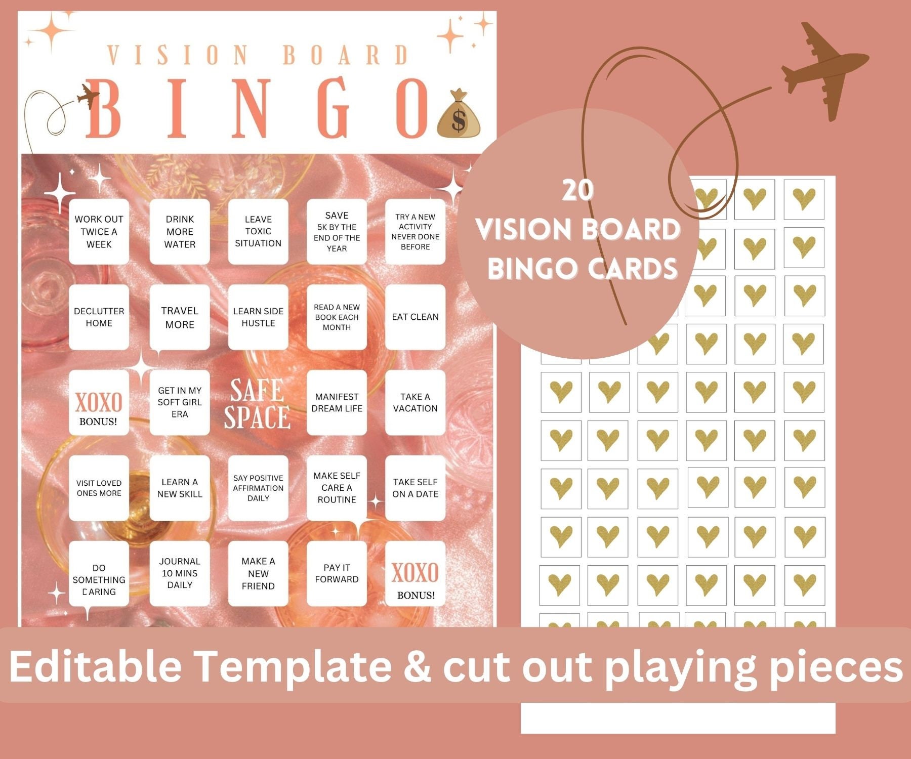 Printable Bingo Game Card Vision Board Girls Night Self Love Self Care ...